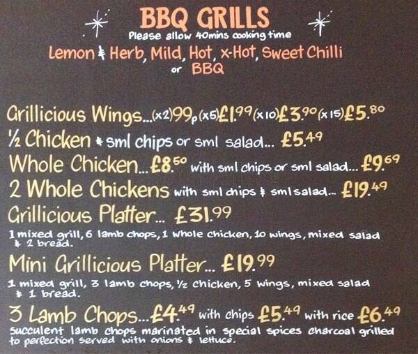 Menu at Flamin Grillicious restaurant, Hounslow, 224 Great West Rd