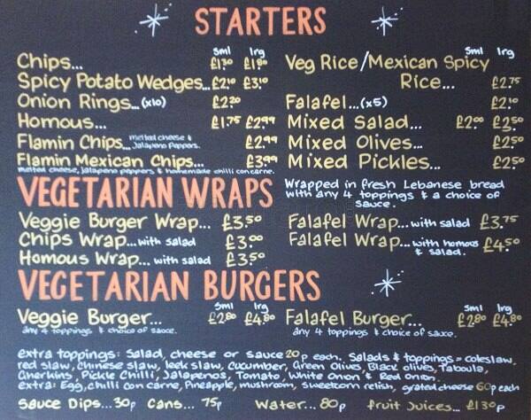Menu at Flamin Grillicious restaurant, Hounslow, 224 Great West Rd