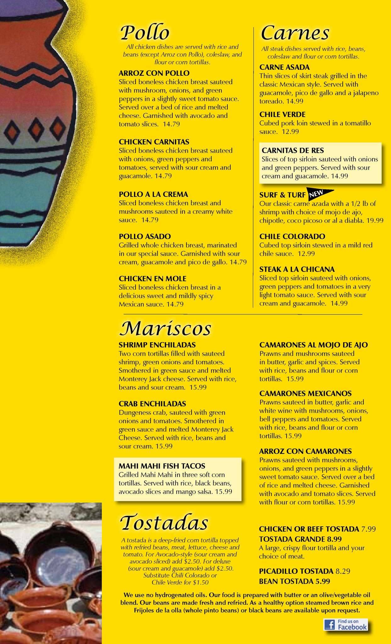 Menu at Ana's Mexican Restaurant, Snoqualmie