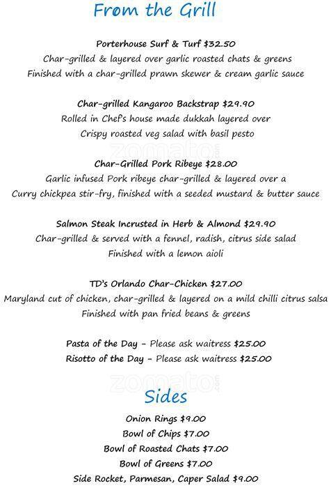 Menu at TD's Sports Bar & Grill, Geelong