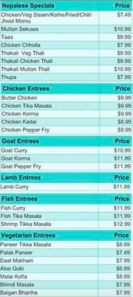 Menu at Bombay Sweets desserts, Austin