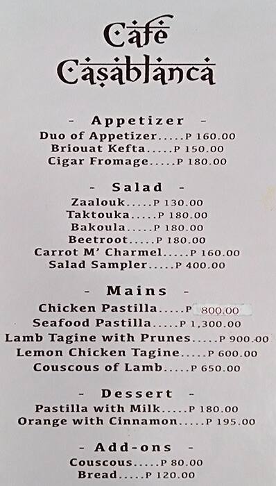 Menu at C' Esp Si Bon Corporation restaurant, Makati