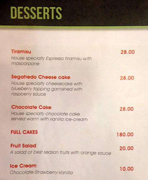 Carta del pub y bar Segafredo Zanetti Espresso, Dubai, +29J - King ...