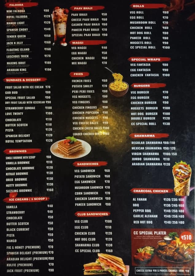 Menu of Coffee Club, Electronic City, Bangalore
