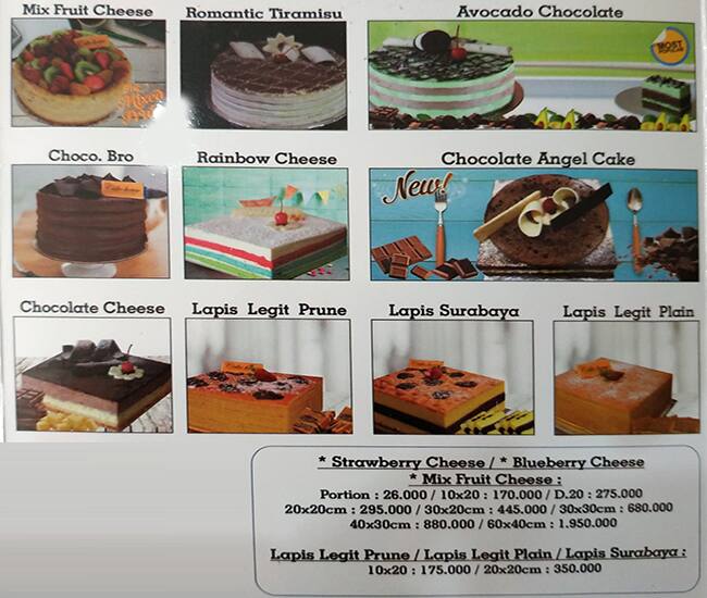 Menu at Cake House, East Jakarta, Jl. Raya Bogor Km. 24 No. 54