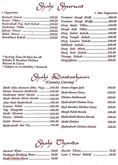 Menu of Hyderabadi Biryani, Bodakdev, Ahmedabad