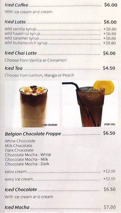 Menu at Theobroma Chocolate Lounge desserts, Narre Warren