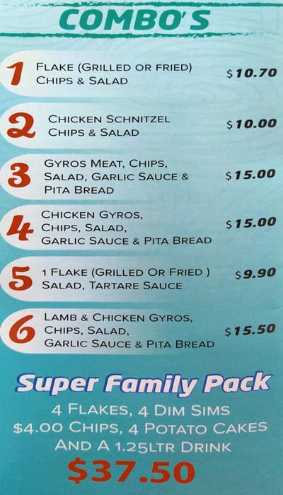 Menu at Blue Ocean Fish & Chippery fast food, Cranbourne North