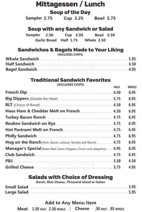 Menu at Java Haus Cafe, Snohomish