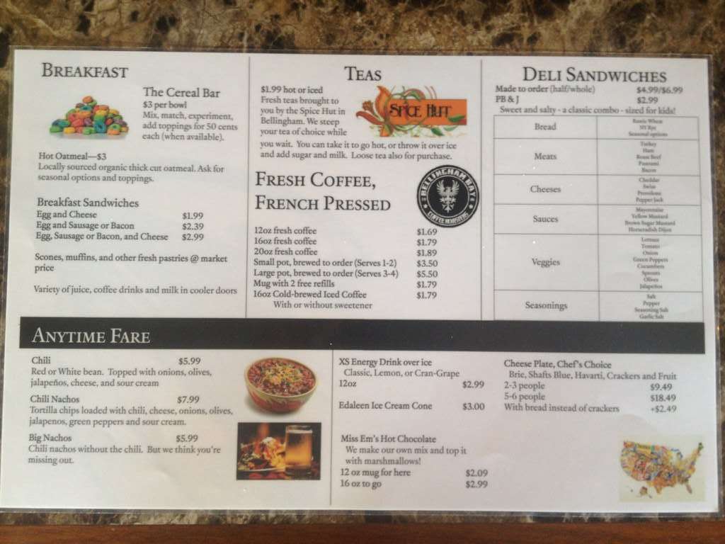 Menu at Elizabeth Station pub & bar, Bellingham