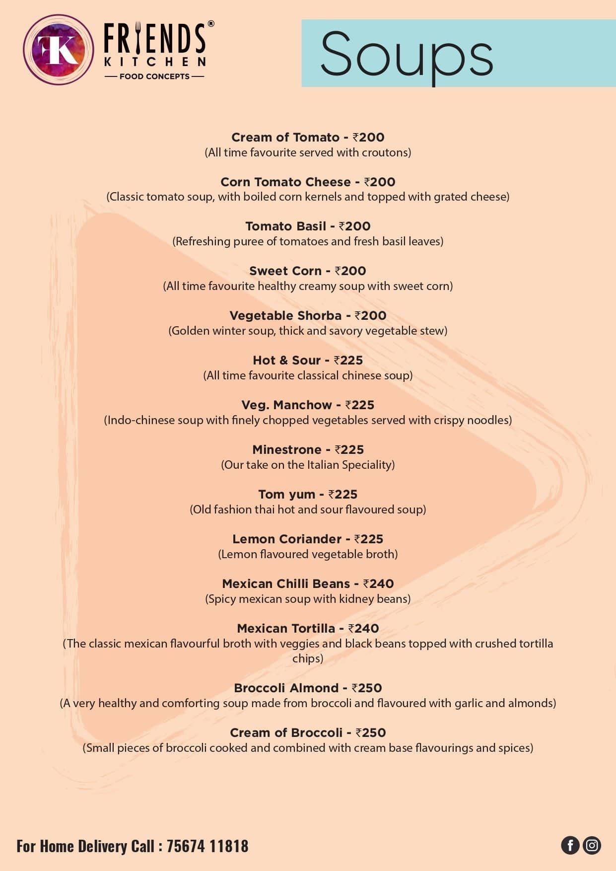 Menu of Friends Kitchen, Bopal, Ahmedabad