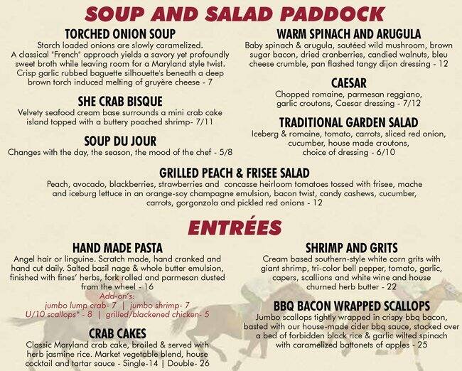 Menu at Grandstand Grille desserts, Lutherville-Timonium