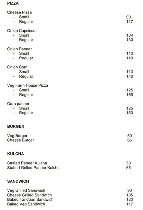 Menu of Eat Out, Sector 86, Faridabad