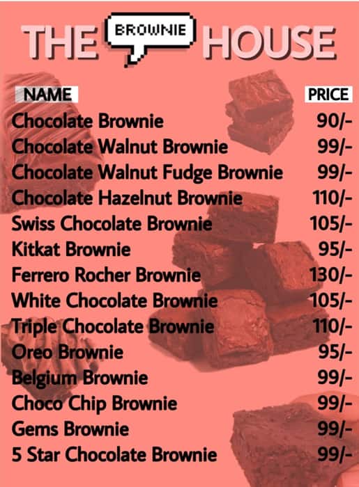 Menu of The Brownie House, Sion, Mumbai
