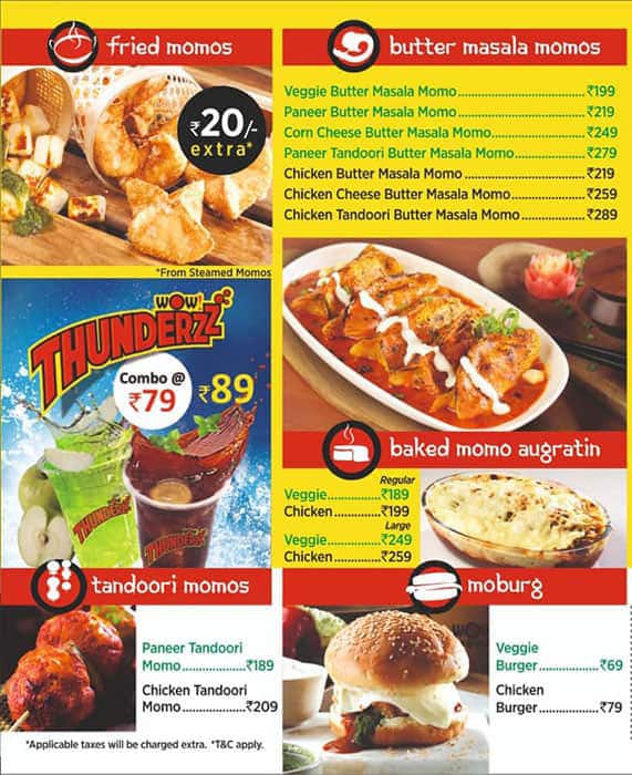 Menu at Wow! Momo, Bhubaneswar, Wow Momo foods PVT LTD