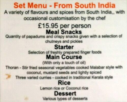 Menu at Ravi Shankar Bhelpoori House restaurant, London, 133-135 ...
