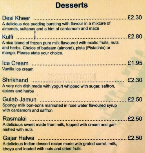 Menu at Ravi Shankar Bhelpoori House restaurant, London, 133-135 ...