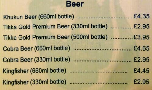 Menu at Ravi Shankar Bhelpoori House restaurant, London, 133-135 ...
