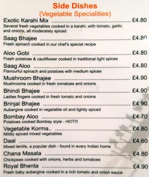 Menu at Ravi Shankar Bhelpoori House restaurant, London, 133-135 ...