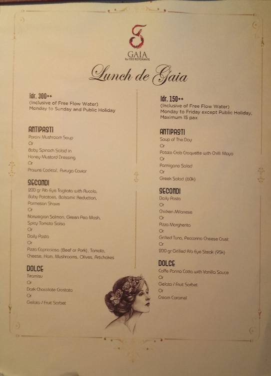 GAIA Menu, Menu for GAIA, Thamrin, Jakarta - Zomato Indonesia