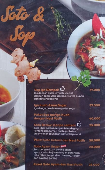 Menu at Kedai Kayumanis restaurant, Jakarta, Jl. Kayu Manis VIII No.38