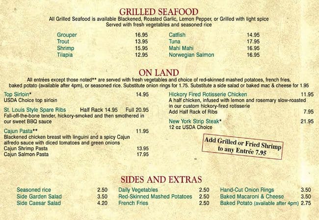 Menu at Islamorada Fish Company - Bass Pro Shops, Garland