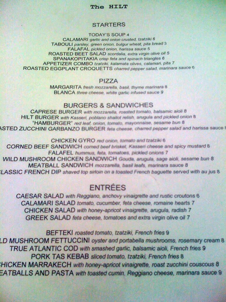 The Hilt Menu, Menu for The Hilt, Alberta, Portland - Urbanspoon/Zomato