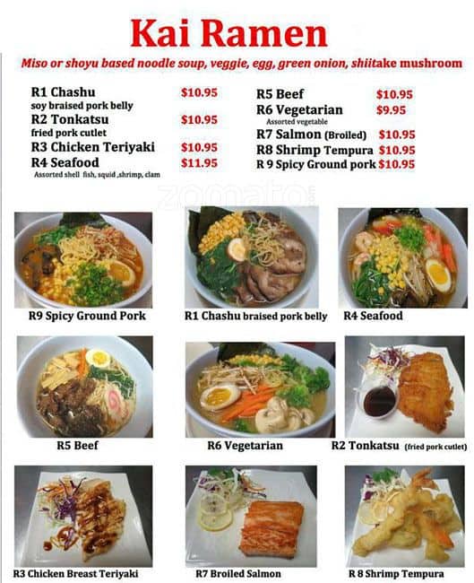 Menu at Kai Sushi Japanese & Asian Cuisine restaurant, San Antonio