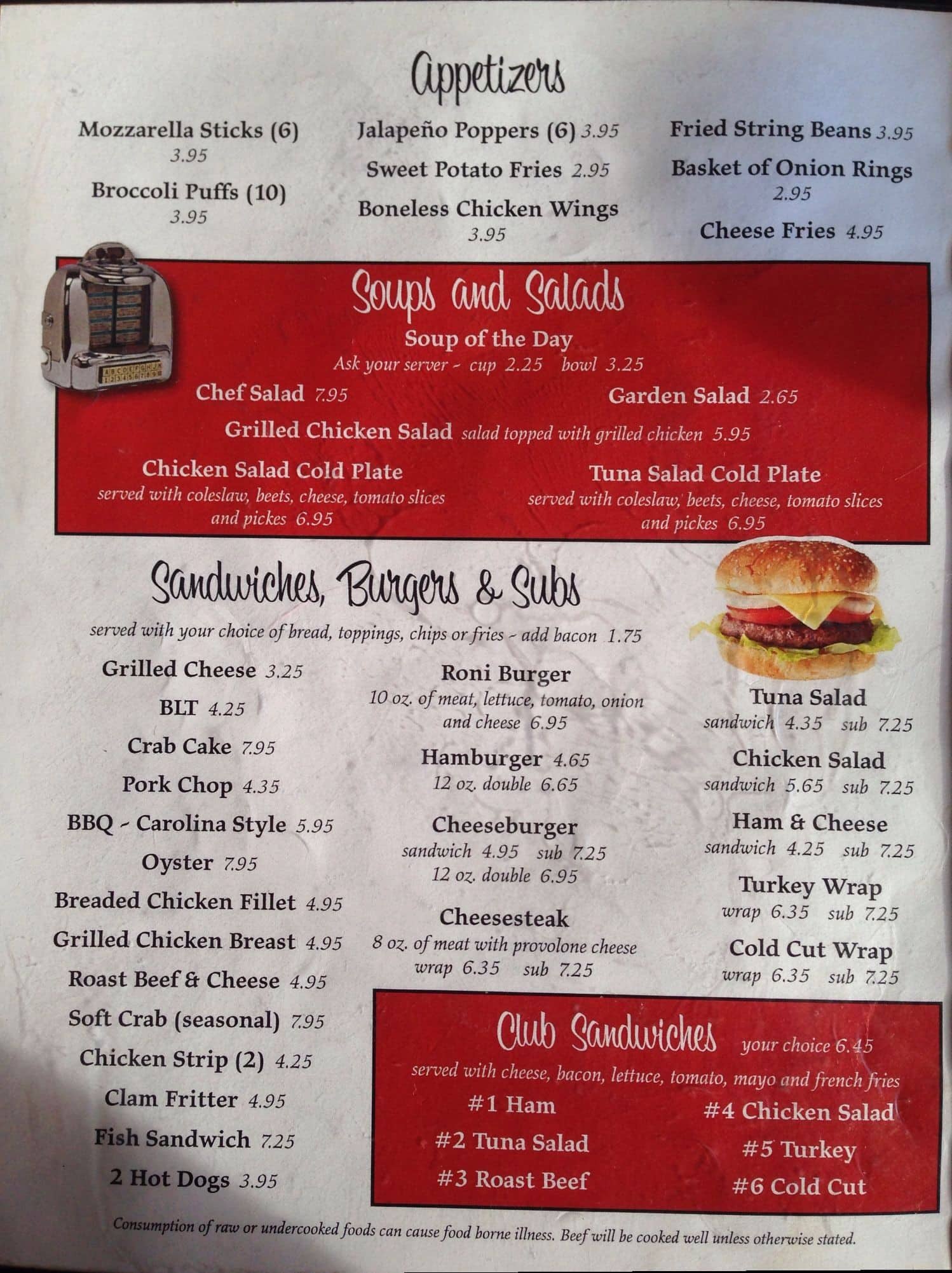 Menu at Exmore Diner restaurant, Exmore, Main St