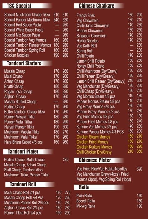 Menu of Tea Story Cafe, Sahibabad, Ghaziabad
