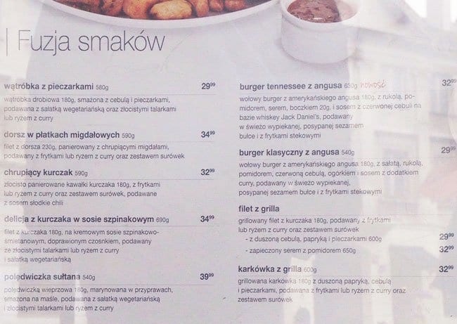 Menu at Sphinx BBQ, Poznań, Święty Marcin 66/72