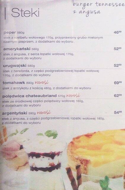 Menu at Sphinx BBQ, Poznań, Święty Marcin 66/72