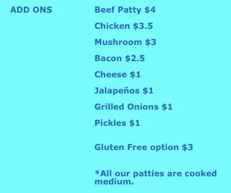 Menu at 8bit fast food, Melbourne, 231 Swanston St