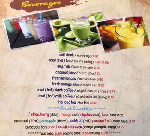 Menu at Pho Yen Phi - Authentic Vietnamese Cuisine restaurant, Coppell