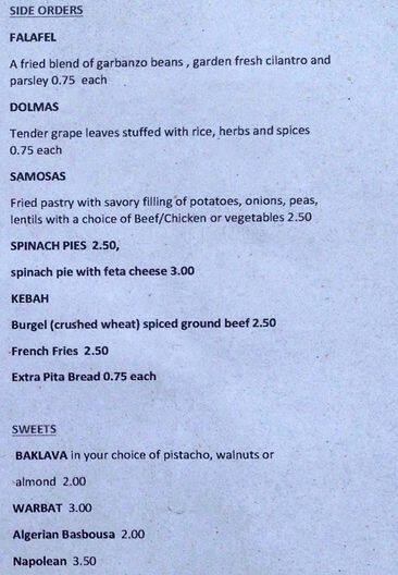 Menu at Oasis Lounge pub & bar, Oakland, 344 Grand Ave