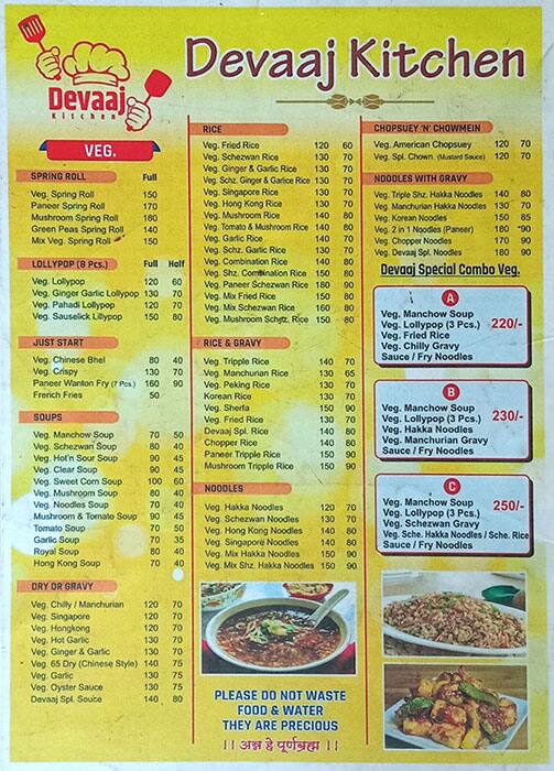 Menu of Devaaj Kitchen, Upvan, Thane West, Thane