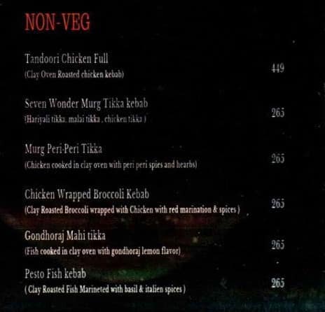 Menu at The 9th Planet, Kolkata