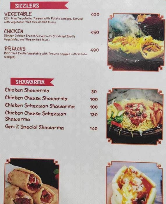 Menu at Gen z- cafe, Thane