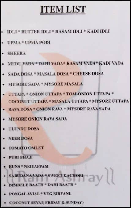 Hotel Ramashray Menu, Menu for Hotel Ramashray, Matunga East, Mumbai ...
