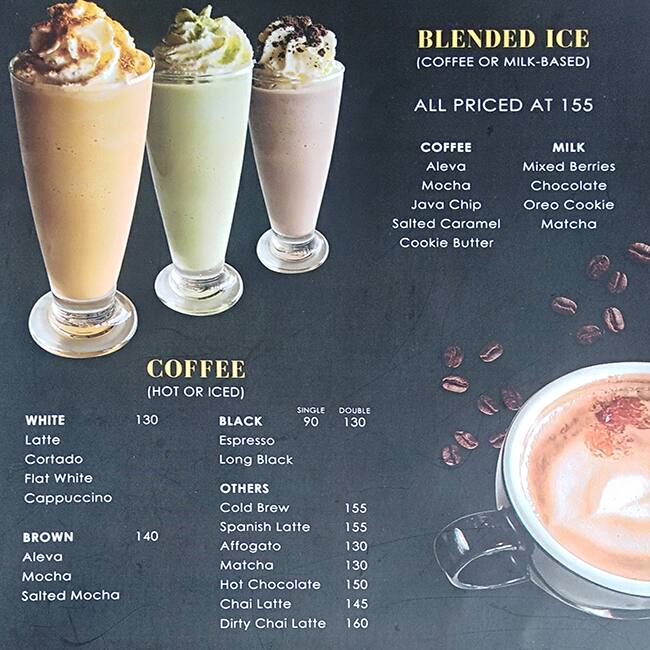 Carta de TOSH Cafe, Ciudad Quezon