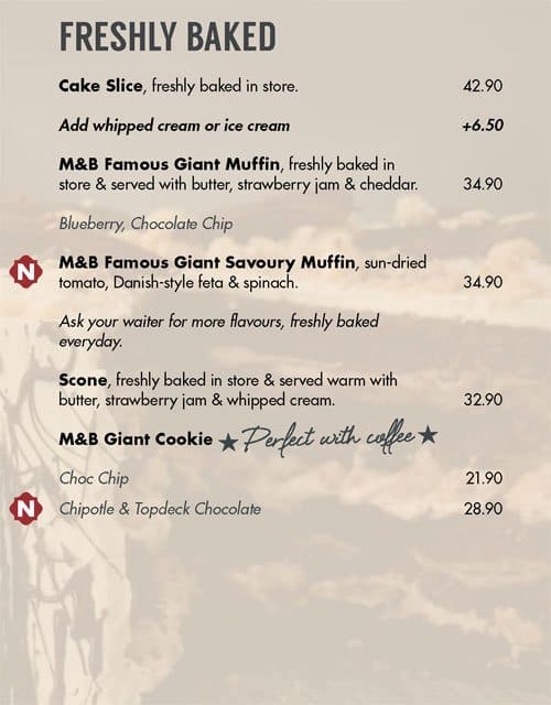 Menu at Mugg & Bean Somerset Mall restaurant, Cape Town, Centenary Dr