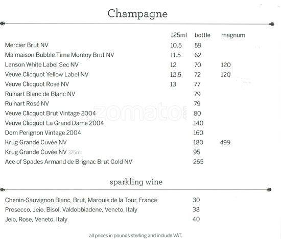 Menu at Malmaison Edinburgh restaurant, Edinburgh