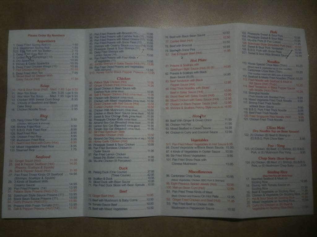 Menu at Golden Gate Restaurant, Calgary, 430 Acadia Dr SE #14