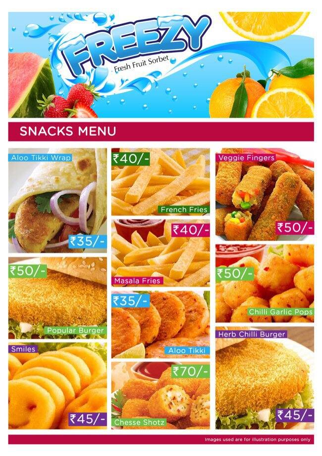 Menu at Freezy, Mumbai, Kandivali west Mumbai- 400067