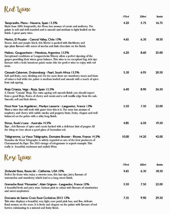 Menu at The Railway Lowdham pub & bar, Lowdham