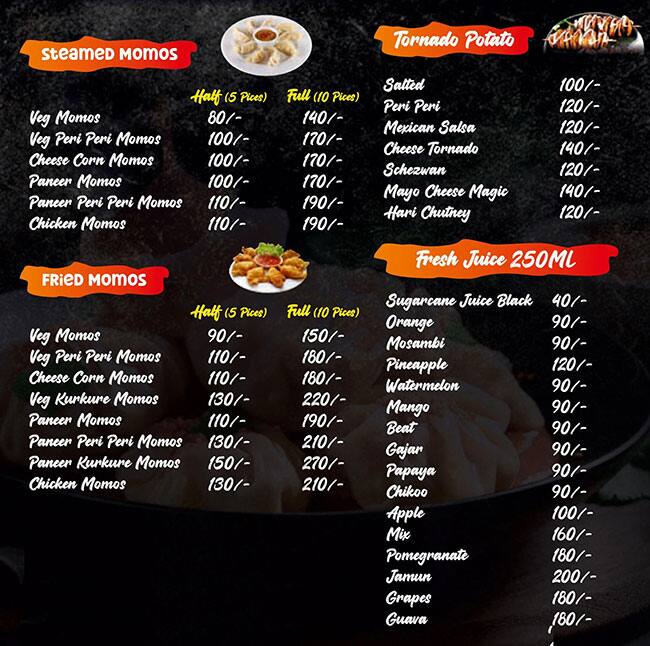 Menu of Momo Cafe, Gandhibagh, Nagpur