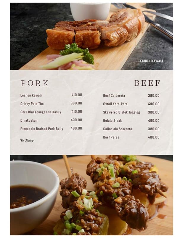 Menu at Tipulo restaurant, Antipolo