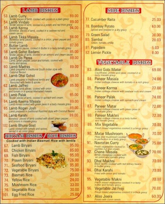 Menu at Taal restaurant, Pretoria, Ryneveld Lifstyle Centre