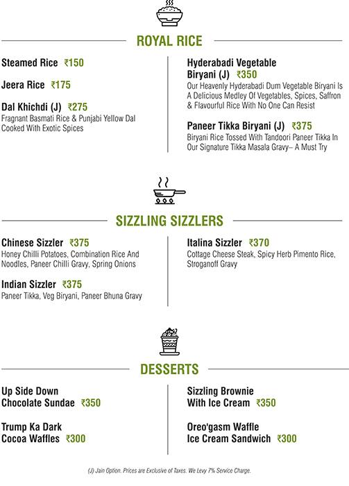 Menu at Plunge, Pune, 3rd Floor