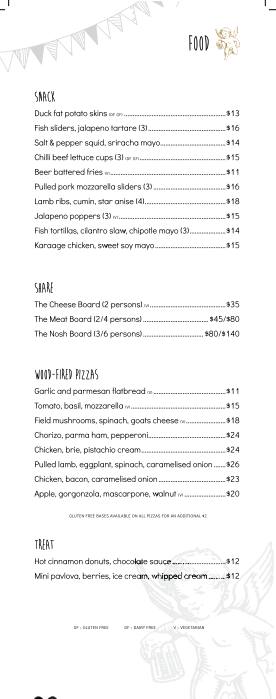 Menu at The Summer Pop-Up with Little Creatures pub & bar, Auckland